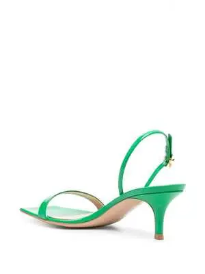 GIANVITO ROSSI Ribbon Patent Leather Kitten Sandals