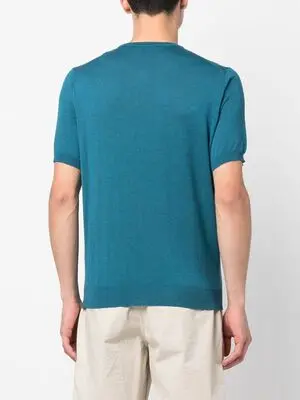 Corneliani Silk-cotton Short-sleeve T-shirt - Blue