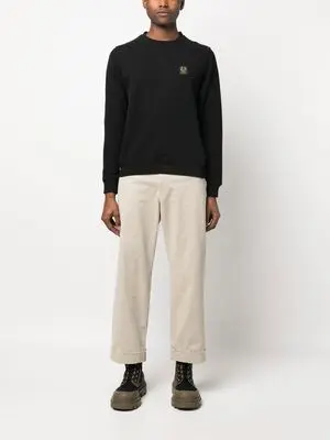 Belstaff Logo-patch Cotton Sweatshirt - Black
