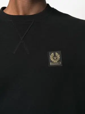 Belstaff Logo-patch Cotton Sweatshirt - Black