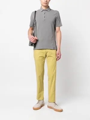 DRUMOHR Logo-patch Cotton Polo Shirt - Grey