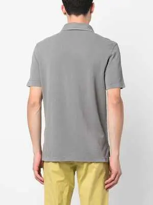 DRUMOHR Logo-patch Cotton Polo Shirt - Grey