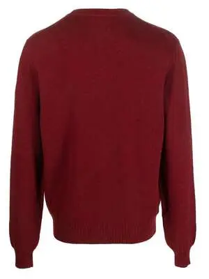 BARRIE B Label Cashmere Jumper - Red