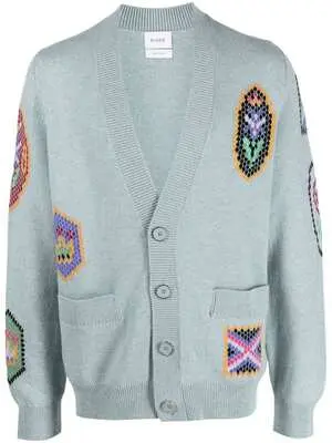 BARRIE Scottish Symbols Intarsia-knit Cardigan - Blue