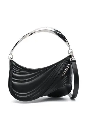 MUGLER Small Spiral Curve Embossed Tote Bag