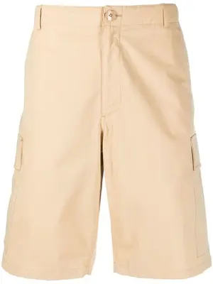 Kenzo Logo-patch Cotton Cargo Shorts - Neutrals