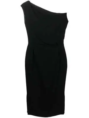 Alexandre Vauthier One-shoulder Draped Midi Dress - Black