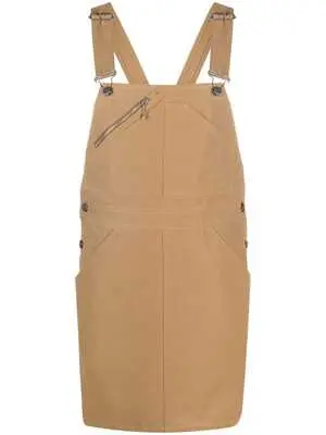 A.p.c. Square-neck Dungaree Dress - Brown