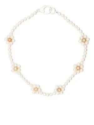 HATTON LABS Faux-flower Pearl Necklace - White