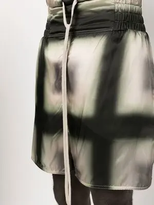 Rick Owens Geometric-print Drawstring Shorts