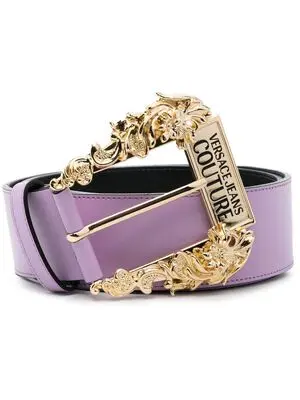 Versace Logo-engraved Calf Leather Belt