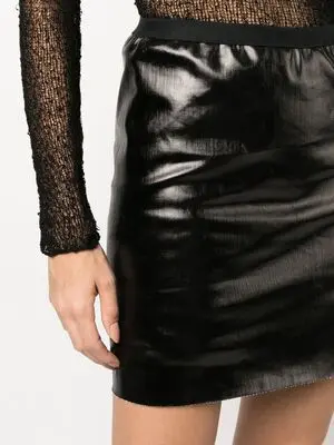 Rick Owens Glossy-finish Short Skirt