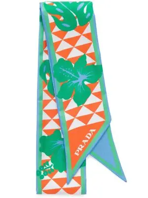 Prada Floral-print Twill Scarf