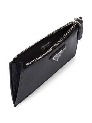 Prada Saffiano Leather Card Holder - Black
