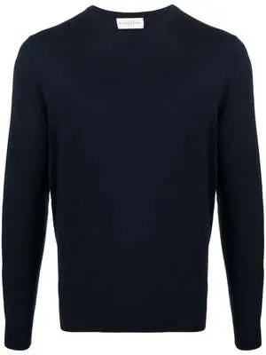 BALLANTYNE Round-neck Cotton Cardigan - Blue
