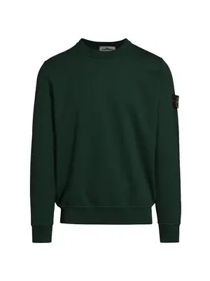 Stone Island Cotton Crewneck Sweater Bottle Green
