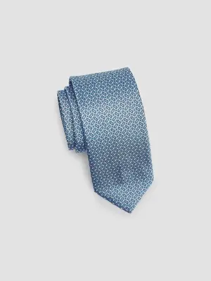 Canali Geometric Silk Tie - Blue