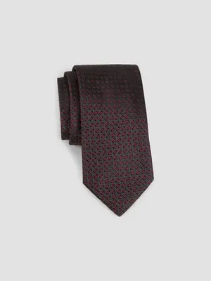 Canali Neat Silk Tie - Red