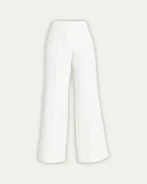 MILLY Nash High-rise Wide-leg Cady Pants - Ecru