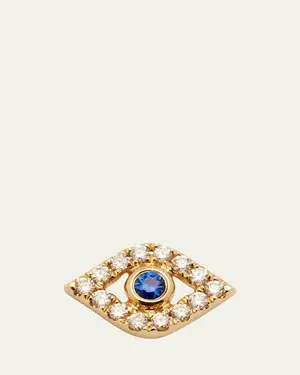 SYDNEY EVAN 14k Yellow Sapphire Bezel Eye Stud Earring