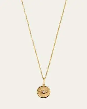 SYDNEY EVAN 14k Diamond Evil Eye Coin Necklace - Gold