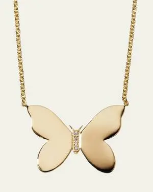 SYDNEY EVAN 14k Butterfly Diamond Pendant Necklace