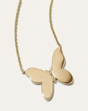 SYDNEY EVAN 14k Butterfly Diamond Pendant Necklace