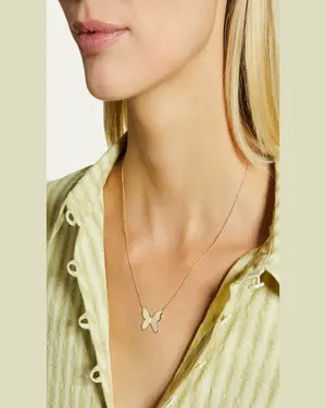 SYDNEY EVAN 14k Butterfly Diamond Pendant Necklace