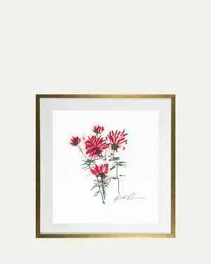 RFA FINE ART Red Mums Flower 1" Giclee Robert Robinson - Multi