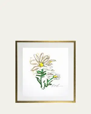 RFA FINE ART Yellow & White Daisy Flower 5" Giclee Robert Robinson