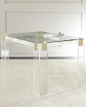 INTERLUDE HOME Miranda Acrylic Backgammon Table - Clear Acrylic
