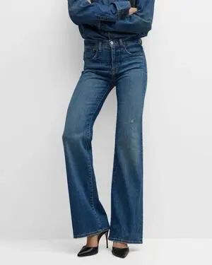 NILI LOTAN Celia Boot-cut Jeans - Blue