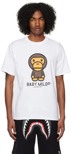 A Bathing Ape Baby Milo T-Shirt In White - 34% Off | Editorialist