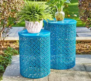 GLITZHOME Multifunctional Garden Stools Or Tabl S S/2 - One-color