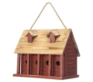 GLITZHOME Distressed Wood Cottage Style Birdhou E - One-color