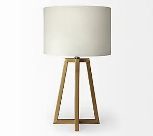 HOMEROOTS Metallic Gold Tone Geometric Table Lamp