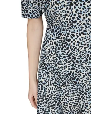 Whistles Abstract Cheetah Print Silk Midi Dress