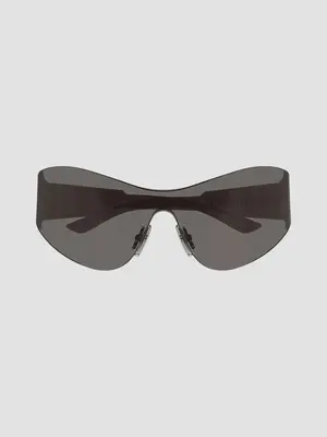 Balenciaga 99mm Mono Mask Rimless Sunglasses - Grey