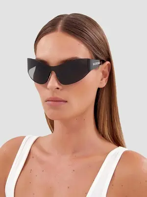 Balenciaga 99mm Mono Mask Rimless Sunglasses