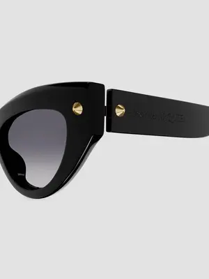Alexander McQueen 52mm Spike Studs Cat-eye Sunglasses - Black