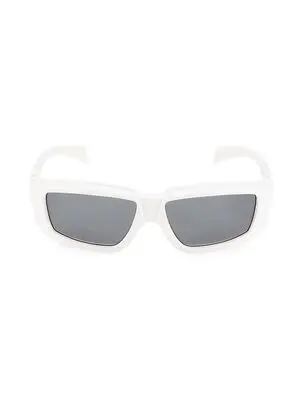Rick Owens Men's 55MM Rectangular Sunglasses - Cream Black - Cream Black