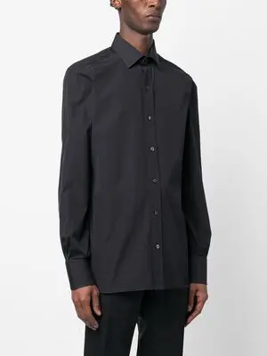 TOM FORD Long-sleeved Cotton Shirt - Black