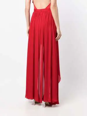 Elie Saab High-low Silk Skirt - Red