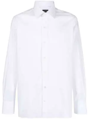 TOM FORD Long-sleeved Cotton Shirt - White