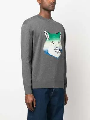 Maison Kitsuné Vibrant Fox Head Intarsia Pullover