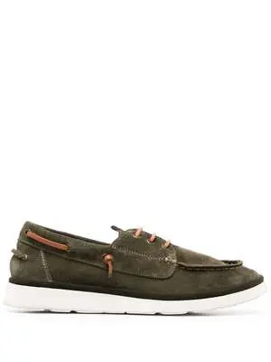 Moma Suede Boat Shoes - Green