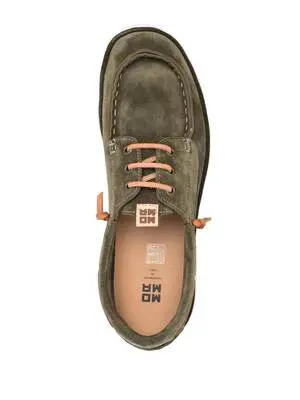 Moma Suede Boat Shoes - Green