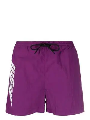 MSGM Logo-print Shorts - Purple