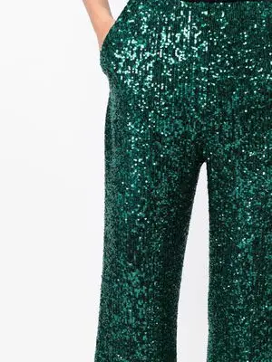 Elie Saab Sequin-embellished Flared Trousers - Green