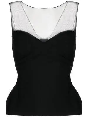HERVE L. LEROUX Sheer-detail Strapless Top
